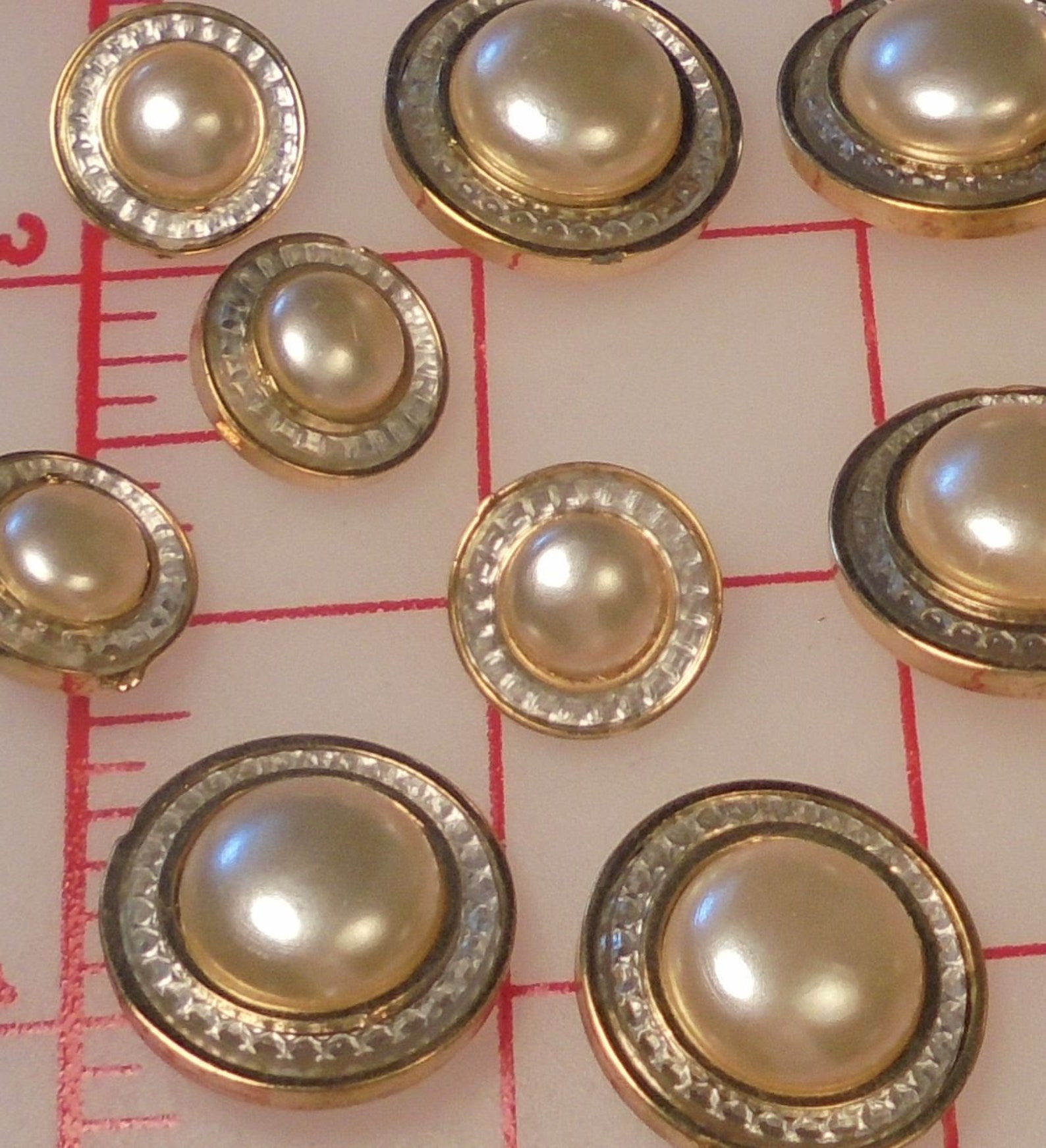 12 MEDIUM Gold Pearl Plastic Shank Buttons With Frosted Edge - Etsy