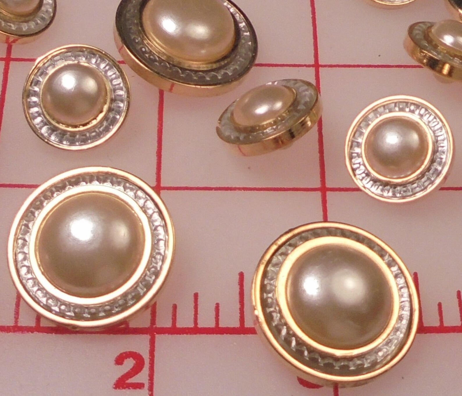 12 MEDIUM Gold Pearl Plastic Shank Buttons With Frosted Edge - Etsy