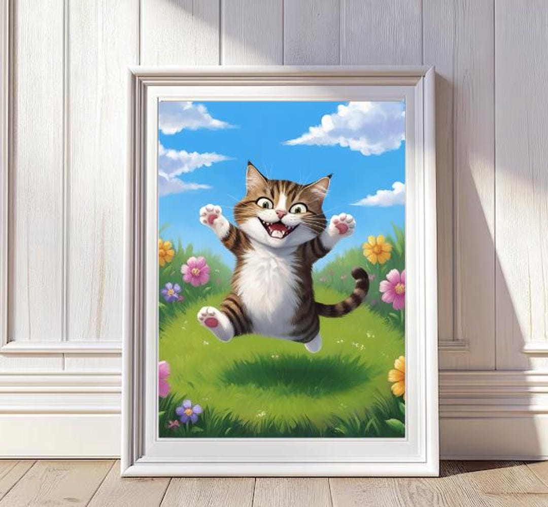 Funny Cat Poster, Funny Wall Art, Cat Art Poster for Her, Cat Funny ...