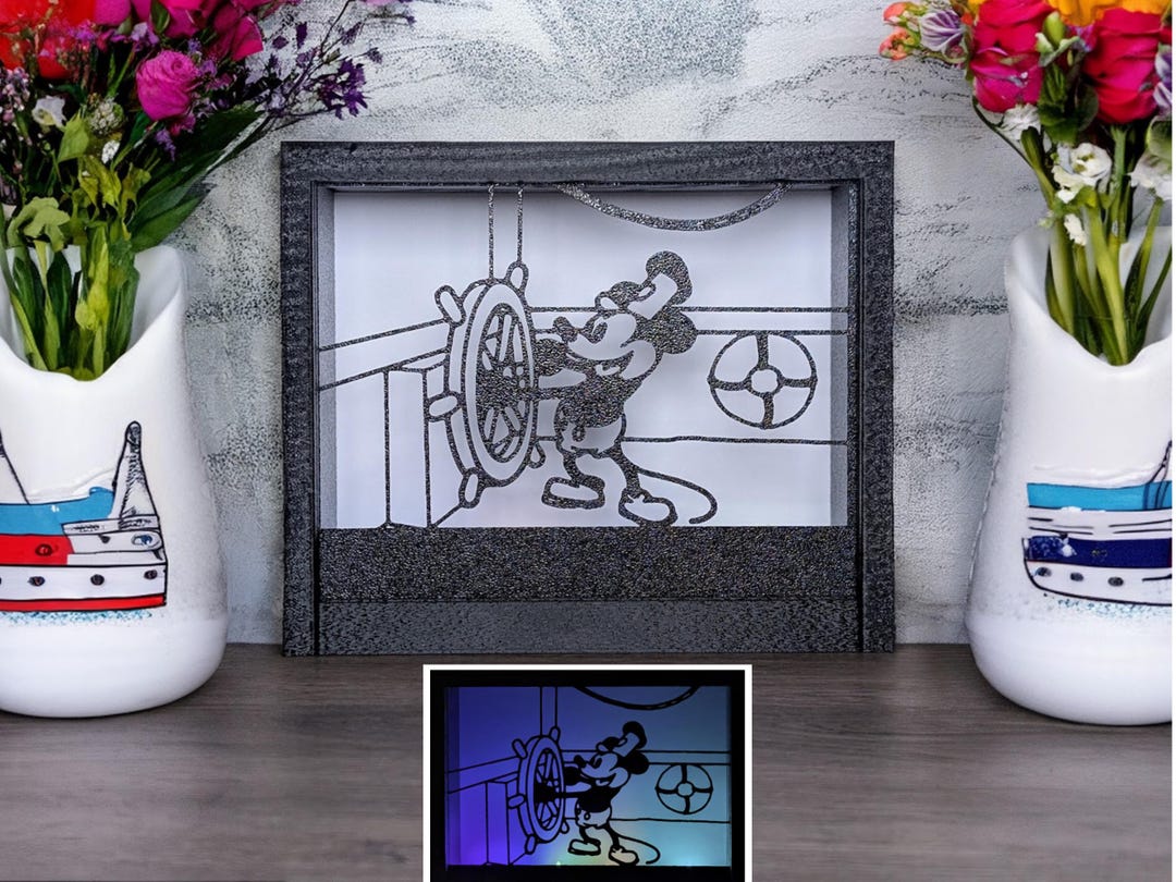 Steamboat Willie Shadow Box | Vintage Cartoon-inspired Decor | 3D ...