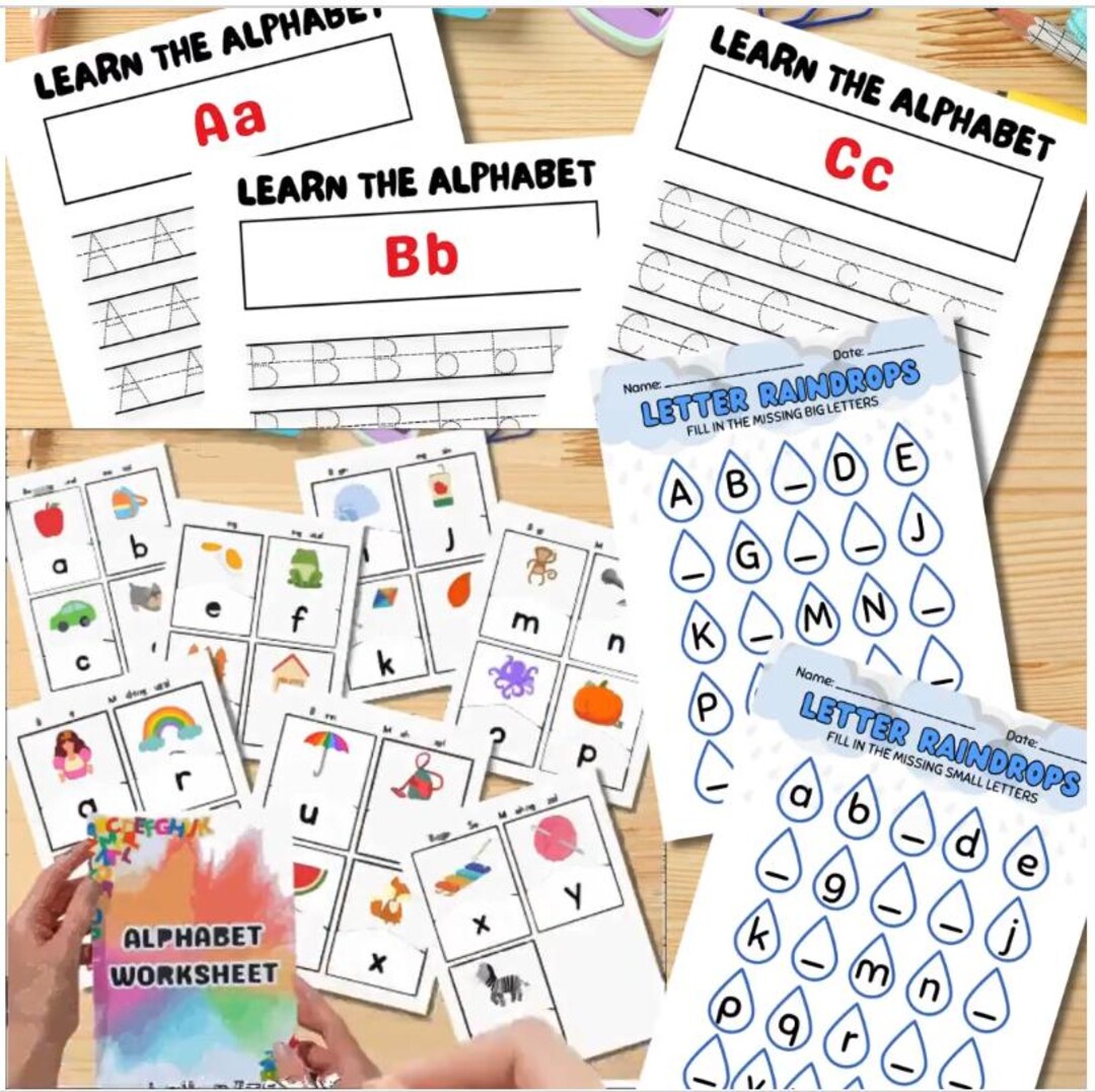 Alphabet Worksheet Printable for Kids – A-Z Letter Tracing, Handwriting ...