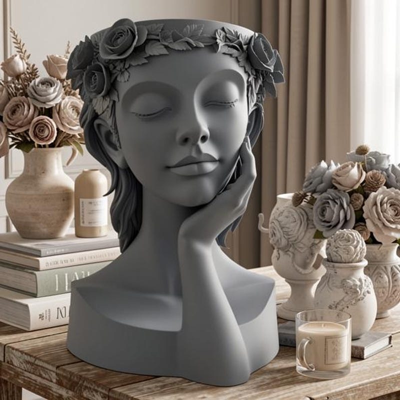 Woman Planter Stl - Etsy