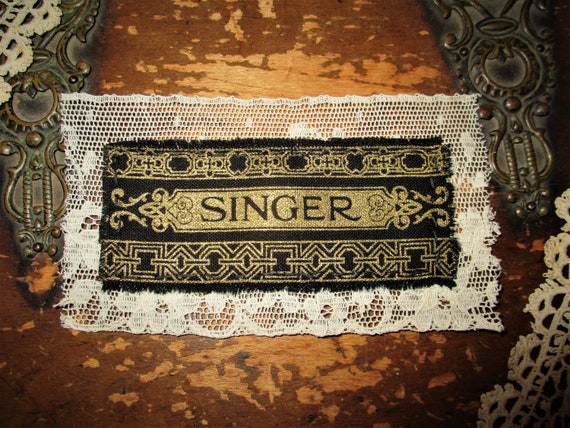 Vintage Lace Tattered Patch Singer Sewing Logo Hand - Etsy