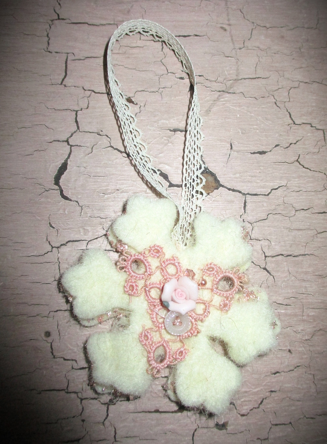 Vintage Lace Collage Victorian Snowflake Ornament Small/petite Shabby ...