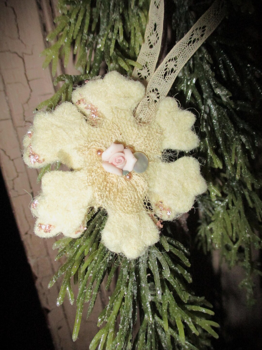 Vintage Lace Collage Victorian Snowflake Ornament Small/petite Shabby ...