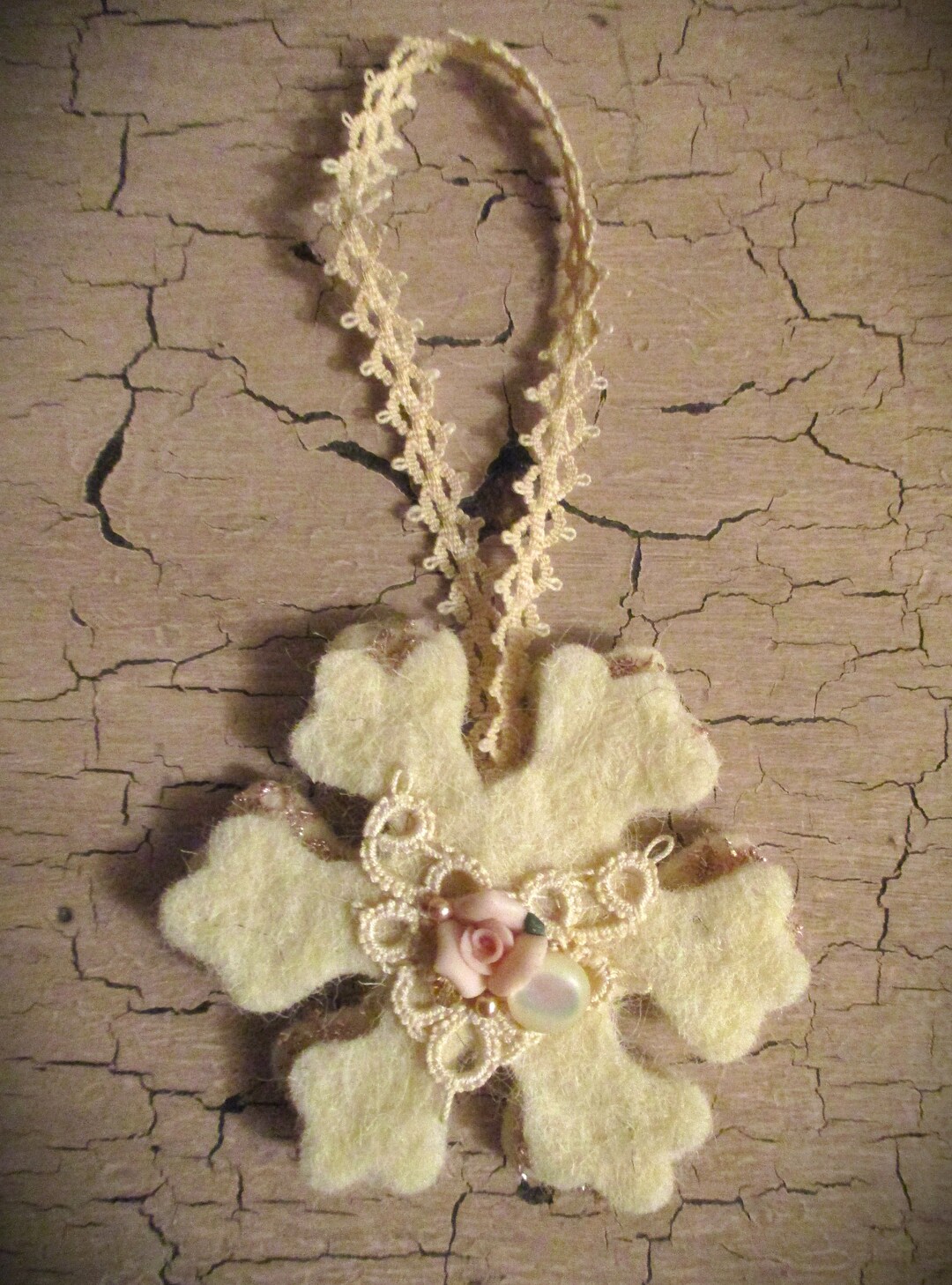 Vintage Lace Collage Victorian Snowflake Ornament Small/petite Shabby ...