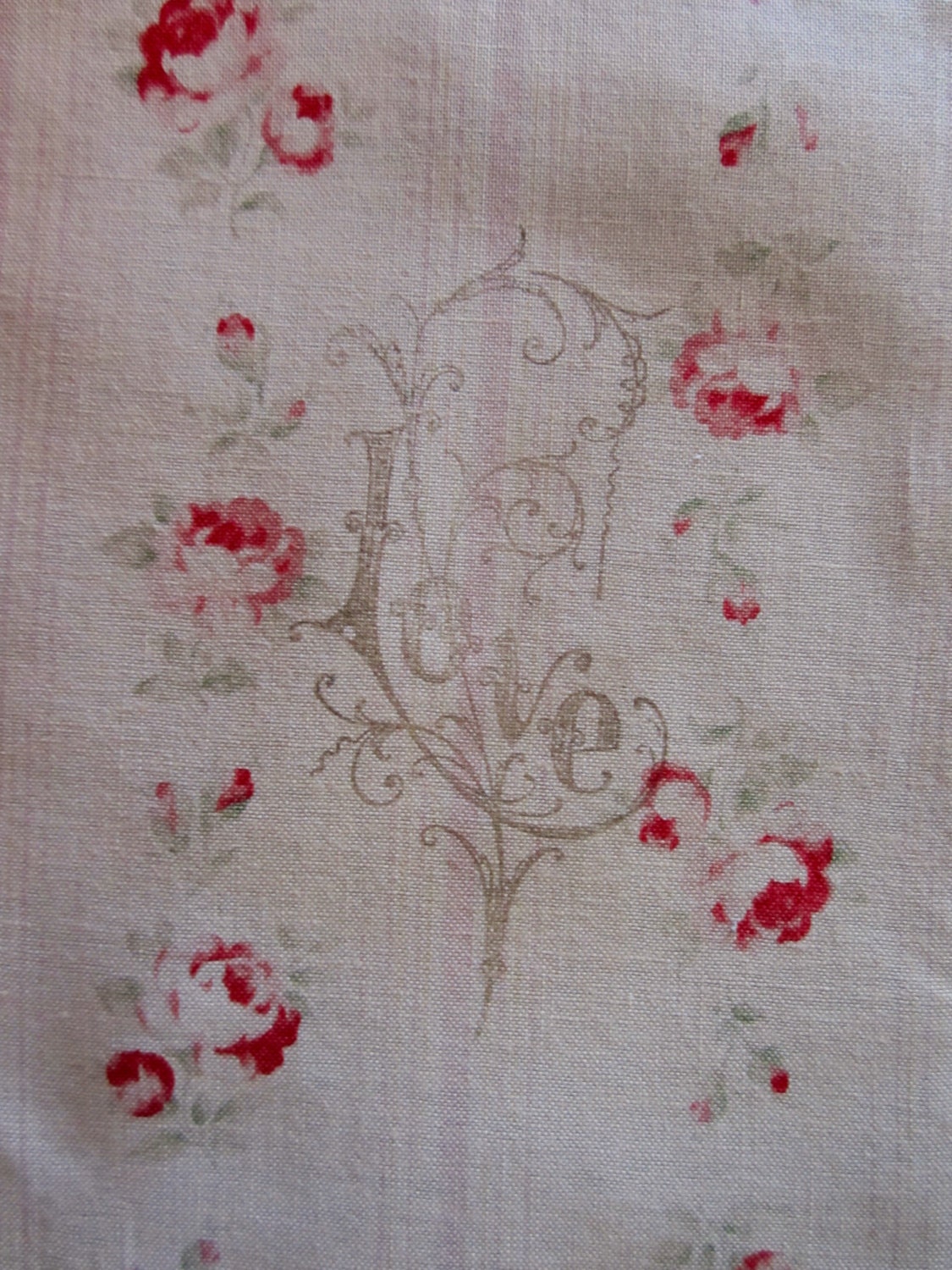 Hand Stamped Tattered Fabric Ribbon Patch Embellishement Rose - Etsy