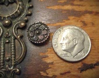 4 Vintage Smokey Mother of Pearl Shell Carved Buttons Metal Shank ...