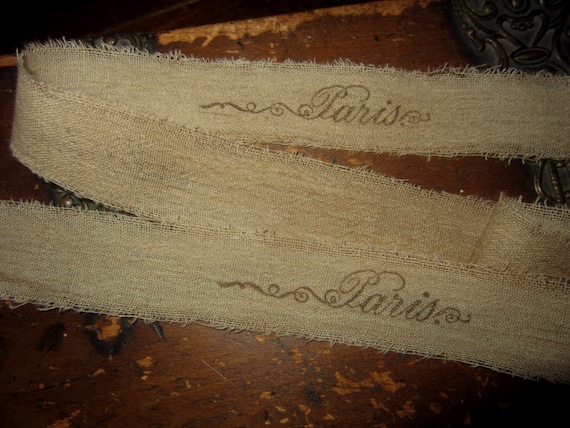 Hand Stamped Tattered Aged Fabric Ribbon Rustic Romance - Etsy
