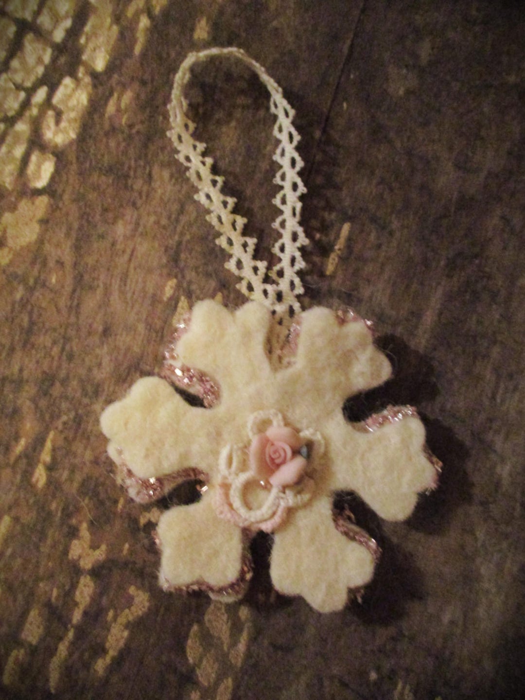 Vintage Lace Collage Victorian Snowflake Ornament Small/petite Shabby ...