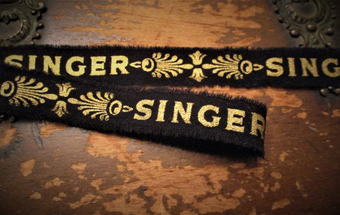 Tattered Fabric Ribbon 54" Junk Journal Vintage Petite Singer Sewing ...