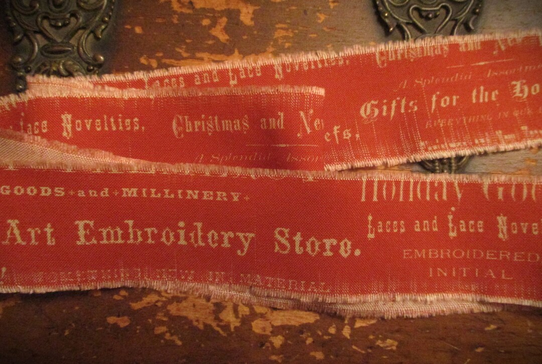 Tattered Aged Fabric Ribbon Nostalgic Christmas Red Christmas Gifts ...