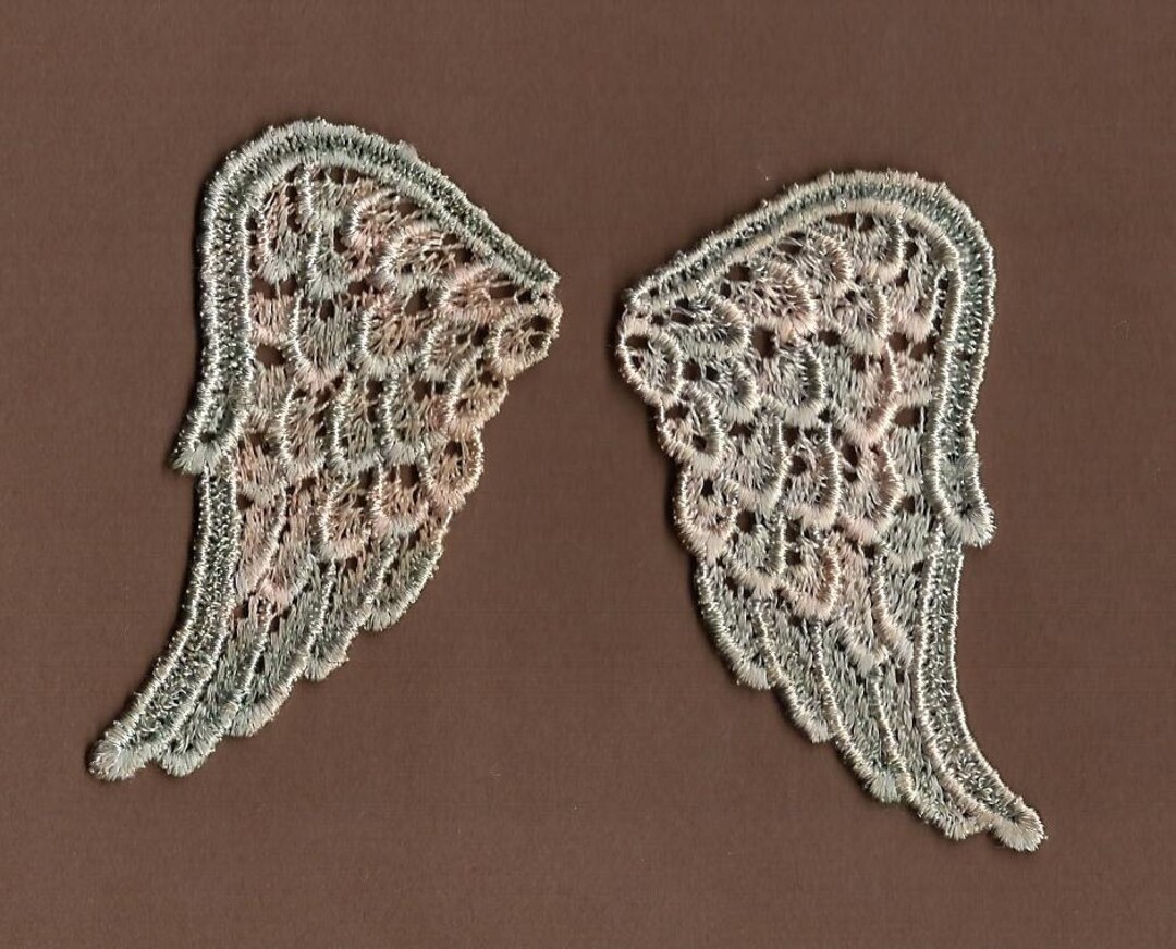 Hand Dyed Venise Lace Sweet Angel Wings Petite Appliques Vintage Sea ...