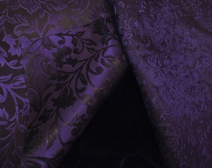 Crazy Quilt Fabric Sampler Deep Purple and Black Brocade N Velvet - Etsy