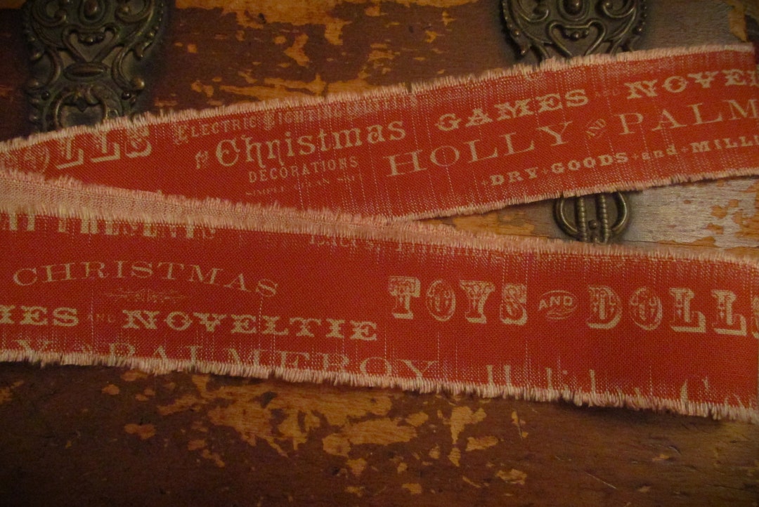 Tattered Aged Fabric Ribbon Nostalgic Christmas Red Christmas Games ...