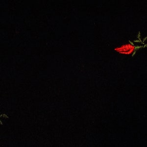 Crazy Quilt Fabric Sampler Romantic Red & Black Rosebud Velvet Rayon ...