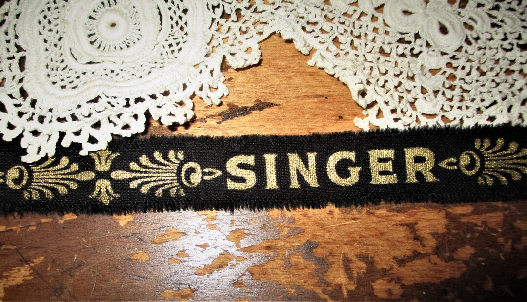 Tattered Fabric Ribbon 16" Junk Journal Vintage Petite Singer Sewing ...