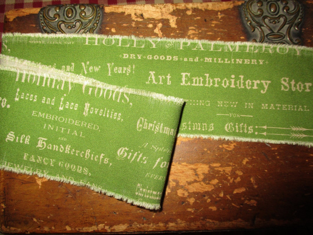 Tattered Aged Fabric Ribbon Nostalgic Christmas Green Christmas Gifts ...