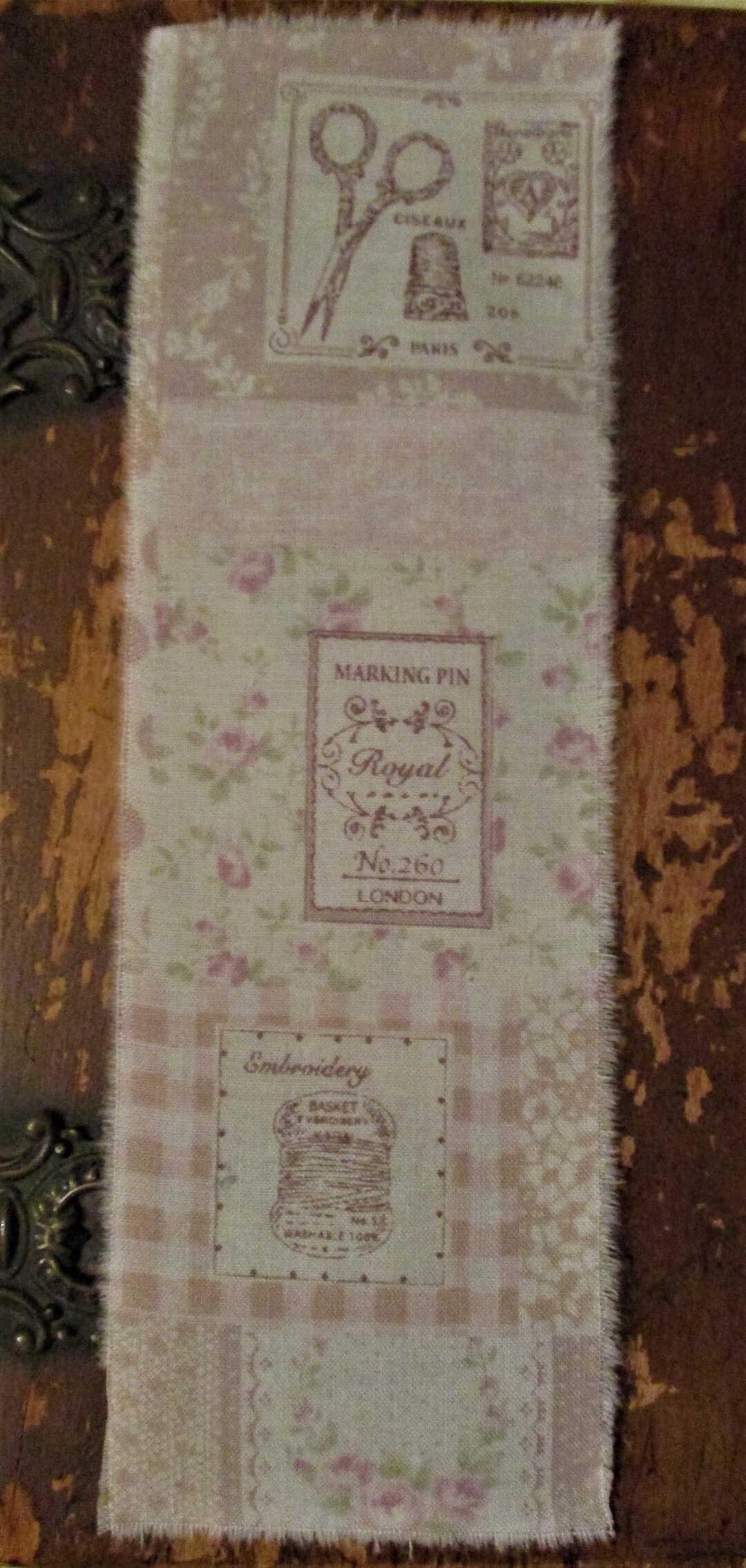 Tattered Fabric Ribbon Patch Junk Journal Embellishment Sewing Theme ...