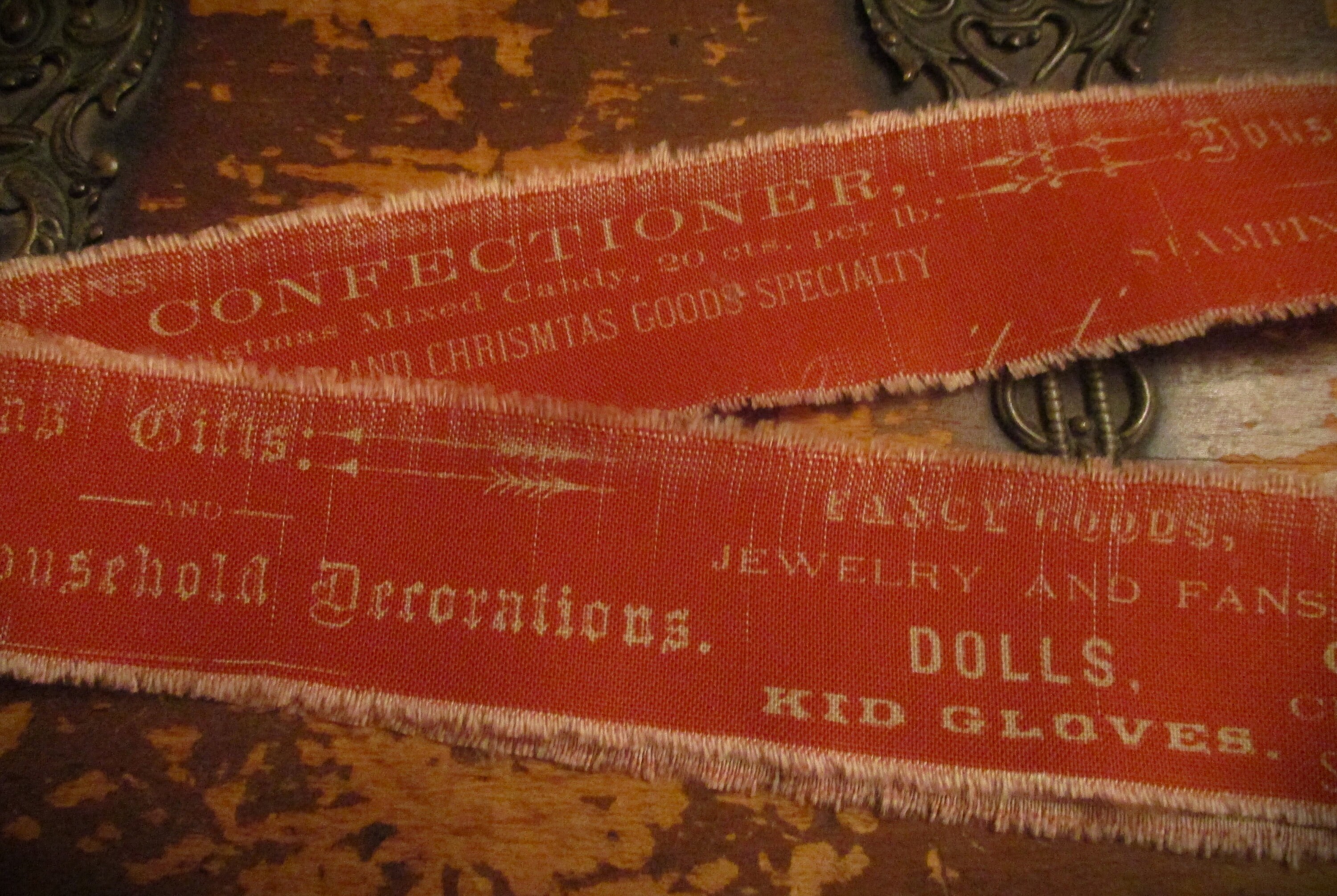 Tattered Aged Fabric Ribbon Nostalgic Christmas Red - Etsy