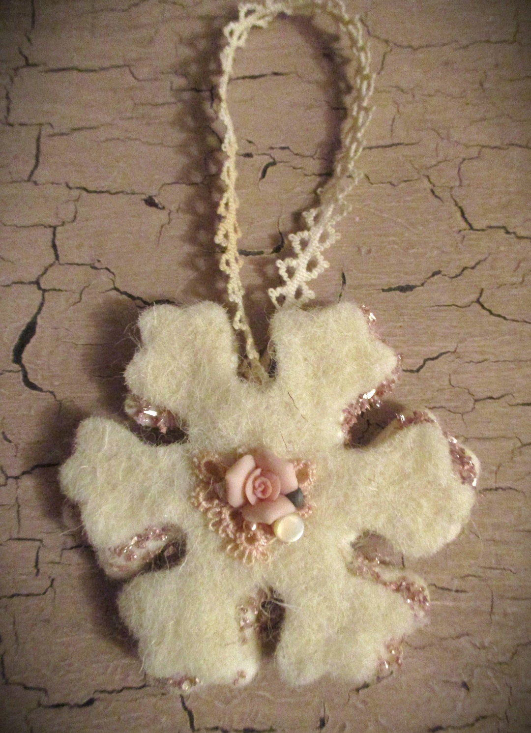 Vintage Lace Collage Victorian Snowflake Ornament Small/petite Shabby ...