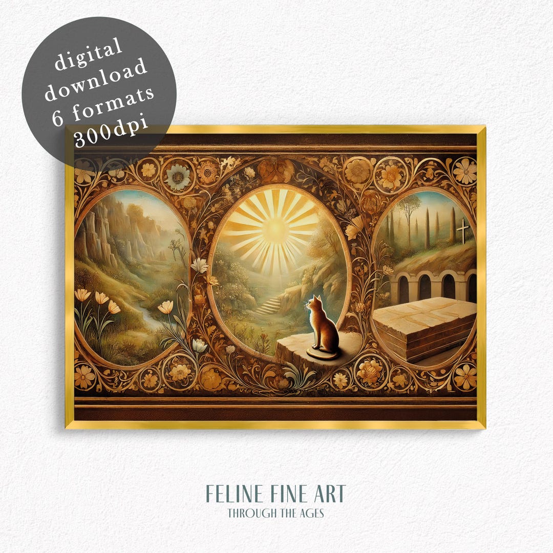 Medieval Resurrection Wall Art Printable – Early Christian Easter Scene ...