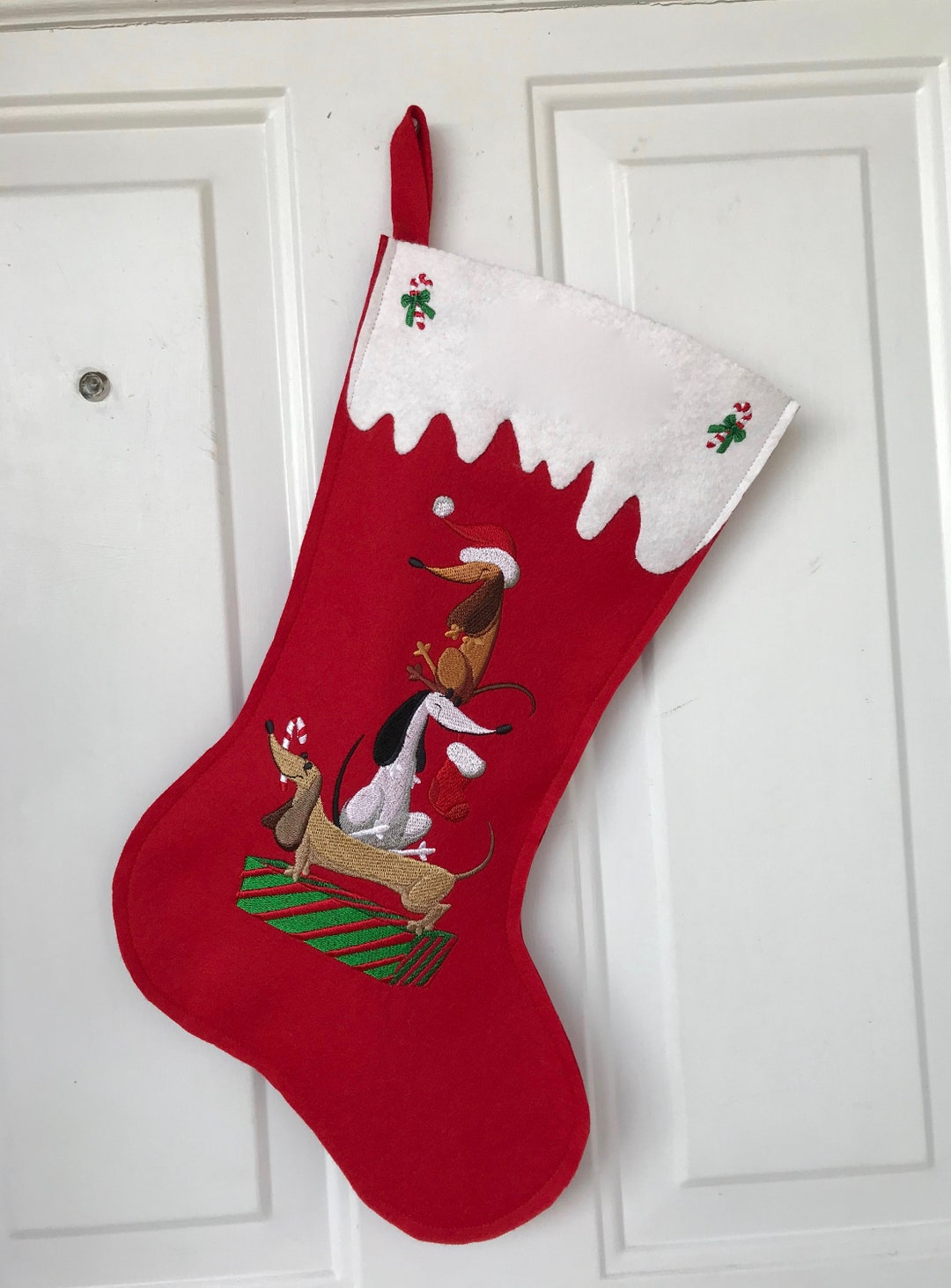 Dachshund Christmas Stocking / Personalized Holiday/ Home Decor/ Family ...