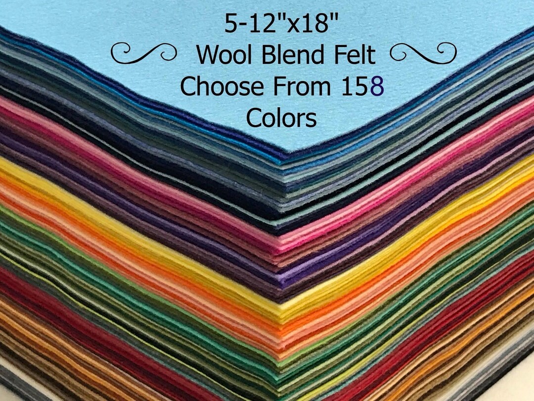 Wool Blend Felt Sheets - 12x18, Choose 5 From 158 Colors - Etsy