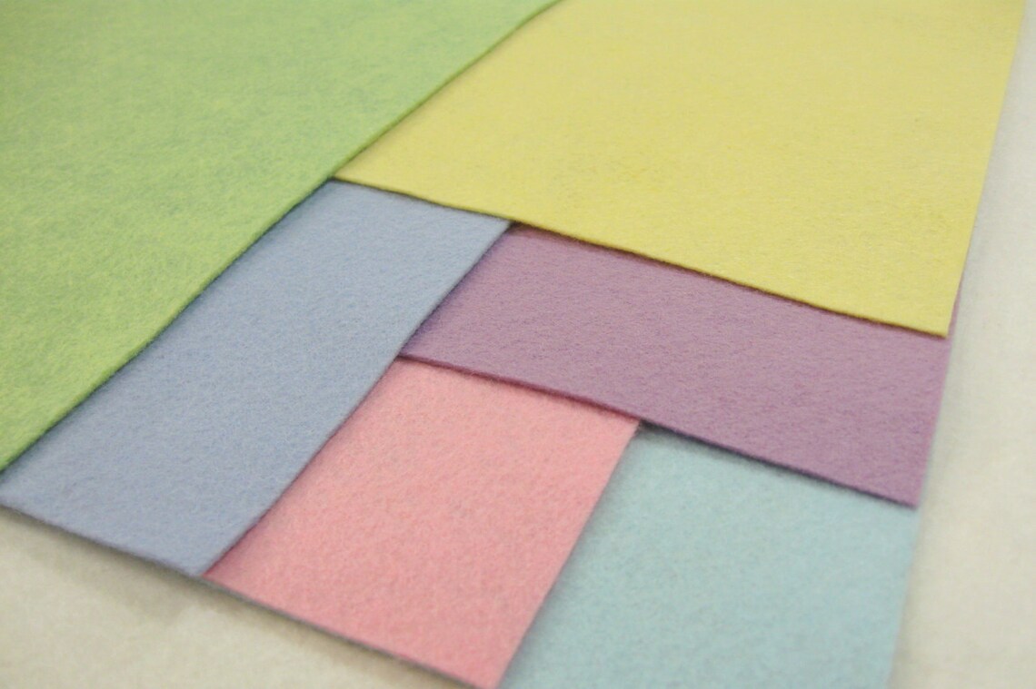 Wool Felt Sheets// Pastel Collection //6 Sheets //wool Blend Felt// - Etsy