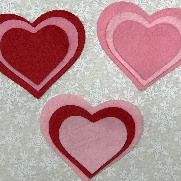 Felt Die Cut Hearts - Etsy
