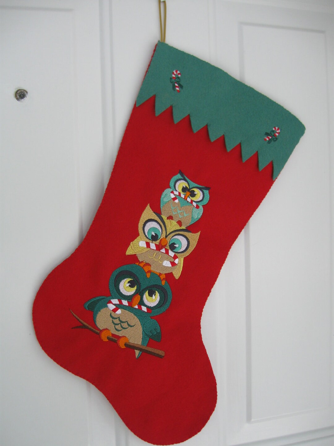 Felt Owl Christmas Stocking , Personalized Christmas Stocking, Custom ...
