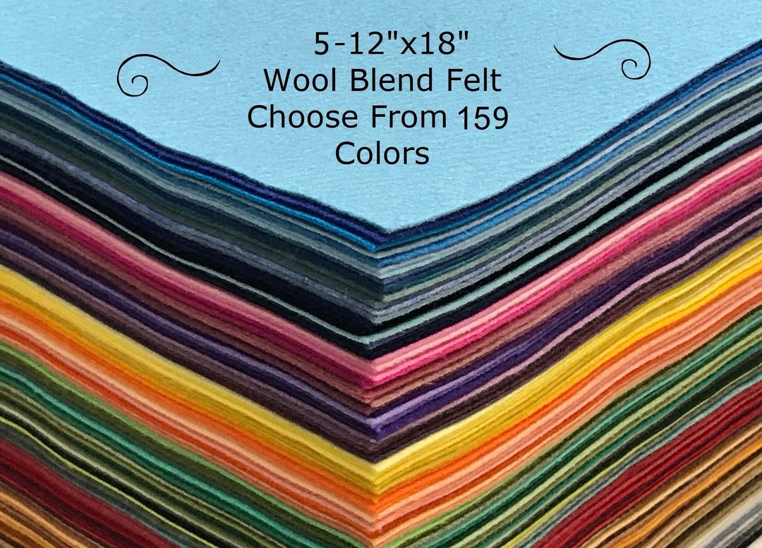 Wool Felt - 12x18 - 5 Sheets Wool Blend Felt - Etsy