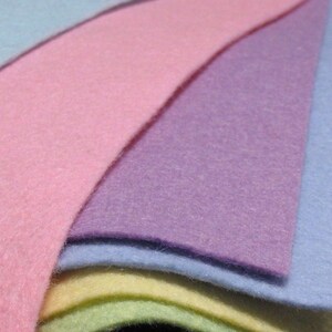 Wool Felt Sheets// Pastel Collection //6 Sheets //wool Blend Felt// - Etsy