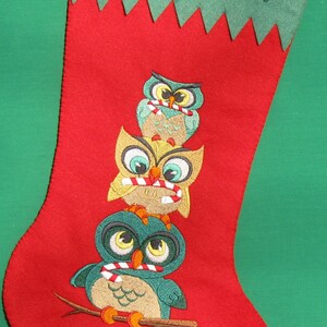 Felt Owl Christmas Stocking , Personalized Christmas Stocking, Custom ...