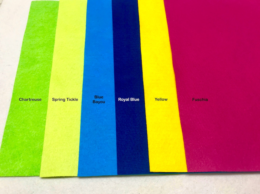 Wool Felt Sheets Bright Hot Colors 6 Sheets- Wool Blend Felt - Etsy