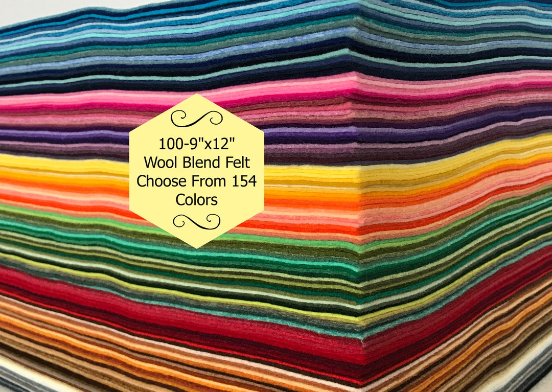 Wool Felt 100 9x12 Inch Wool Blend Felt Custom Colors Felt Sheets - Etsy