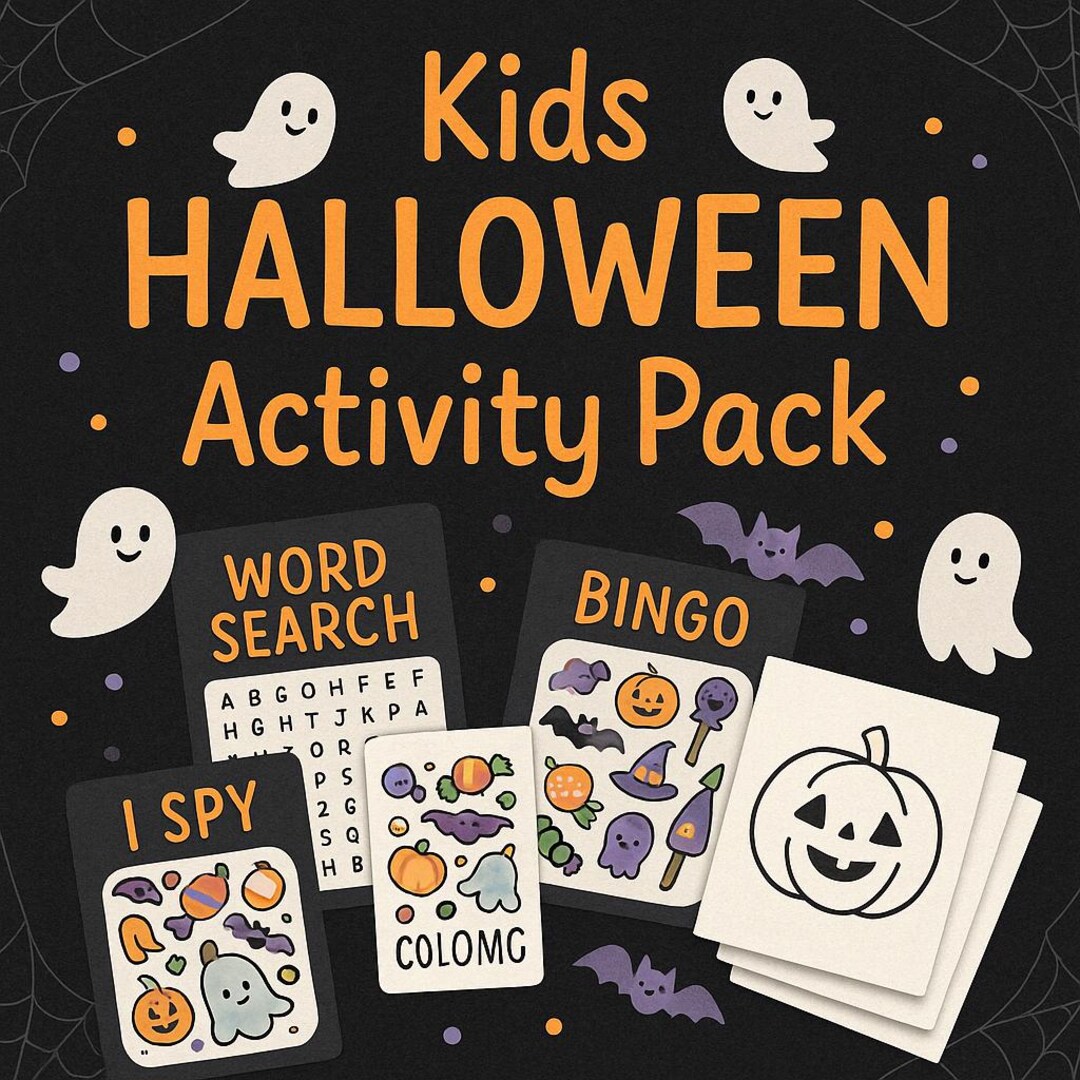 Halloween Party Bundle Printable Kit Invitation Games Coloring Pages ...