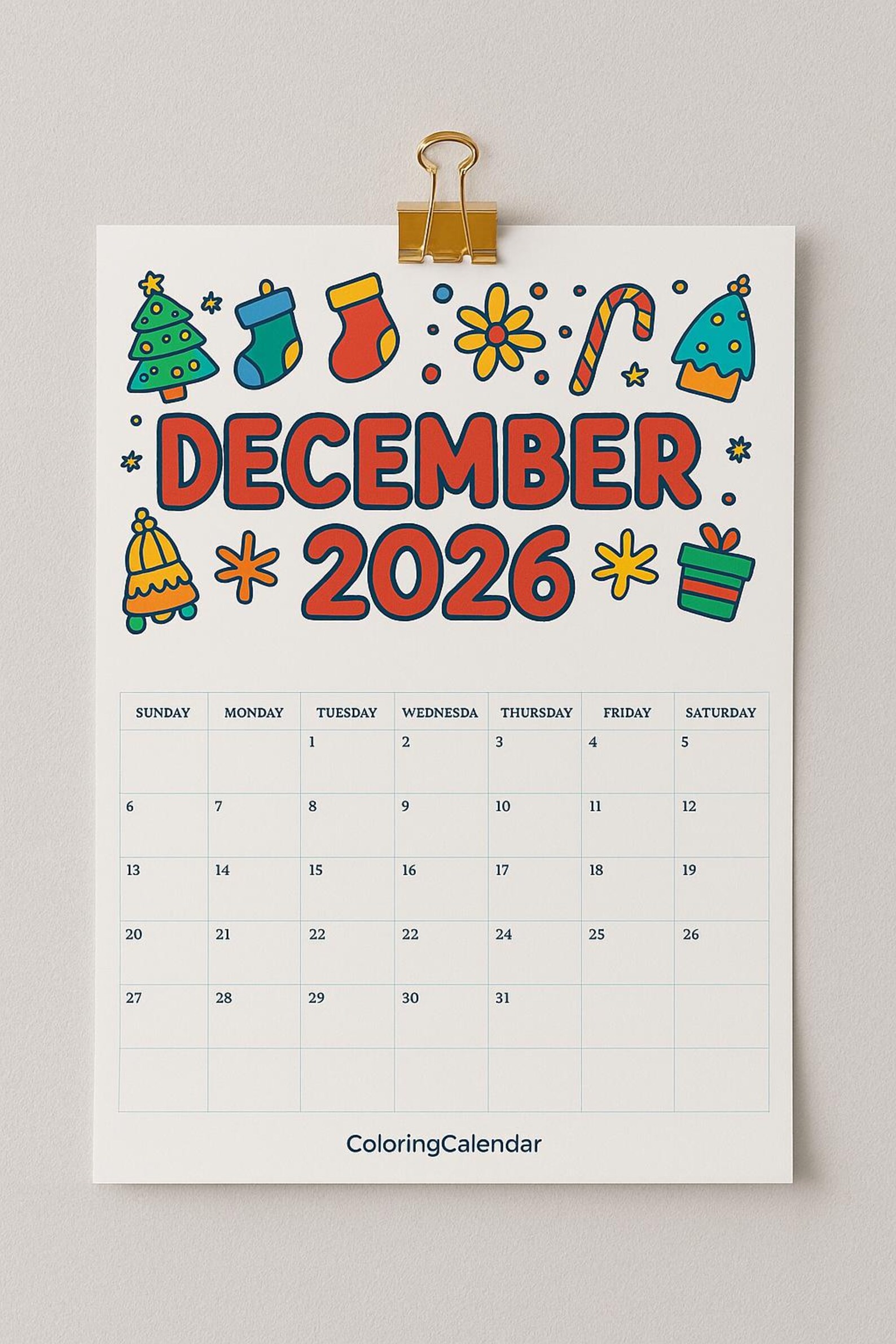2026 Coloring Calendar for Kids Fun Printable Monthly Pages - Etsy