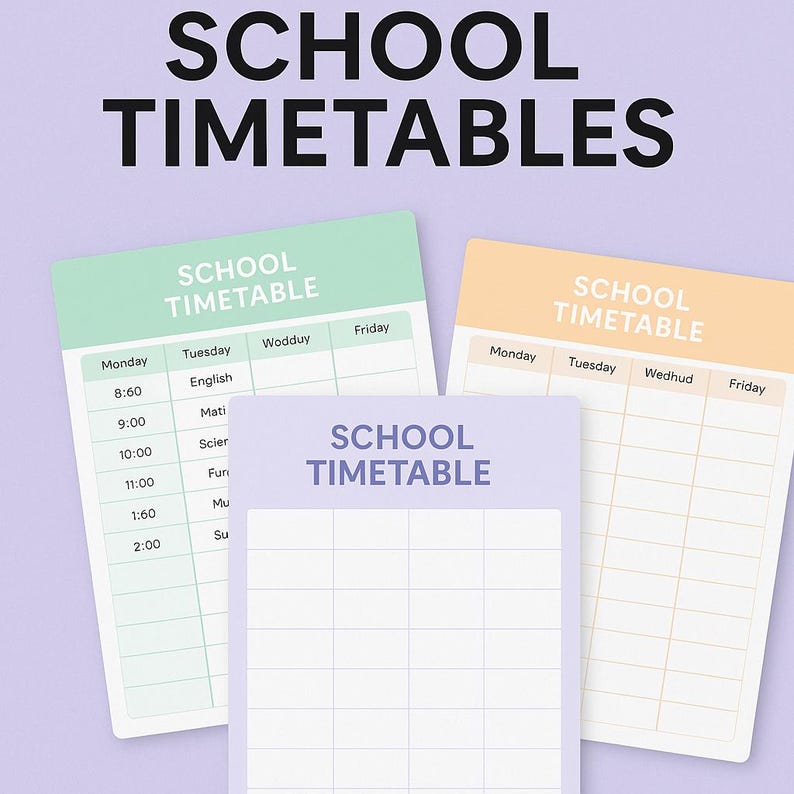 Editable School Timetable Pdf Printable Weekly Schedule Weekly