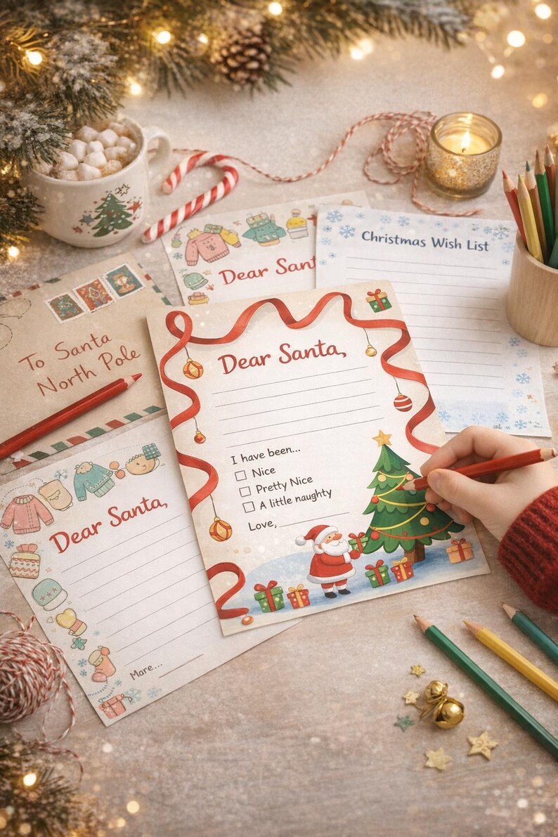 Letters to Santa Printable for Kids | Christmas Writing Activities ...