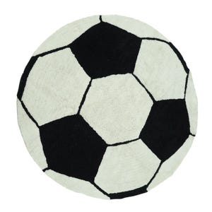 Round Soccer Rug: Washable Cotton Kids Play Mat (150cm) - Etsy