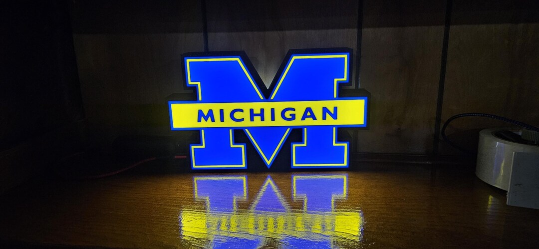 Michigan University LED 3d Printed Light Box Sign MSU - Etsy