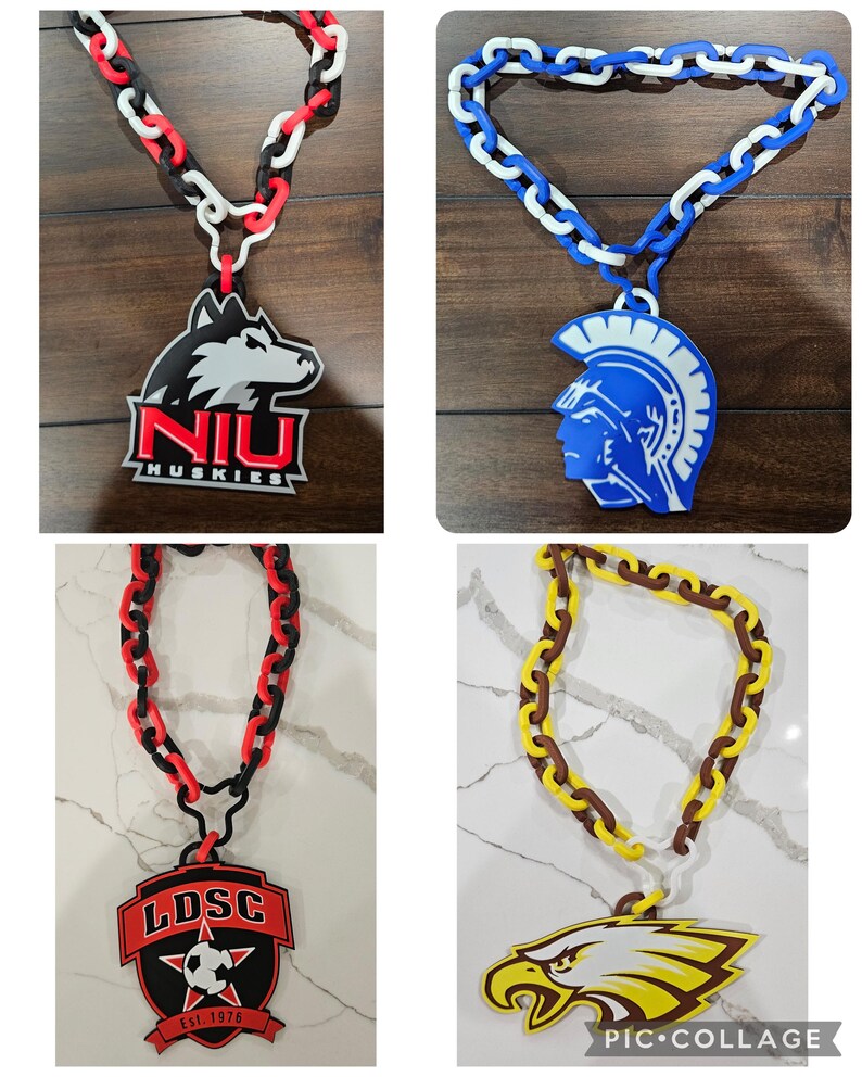 Custom 3D Printed Oversized Sports Logo Chain Necklace: Team Spirit ...