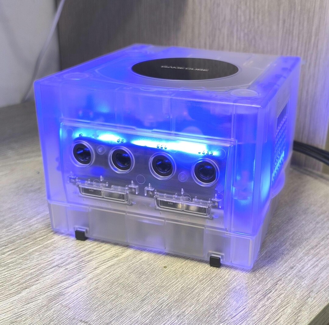 Console Nintendo Gamecube Custom Clear Blue Leds Gcn - Etsy