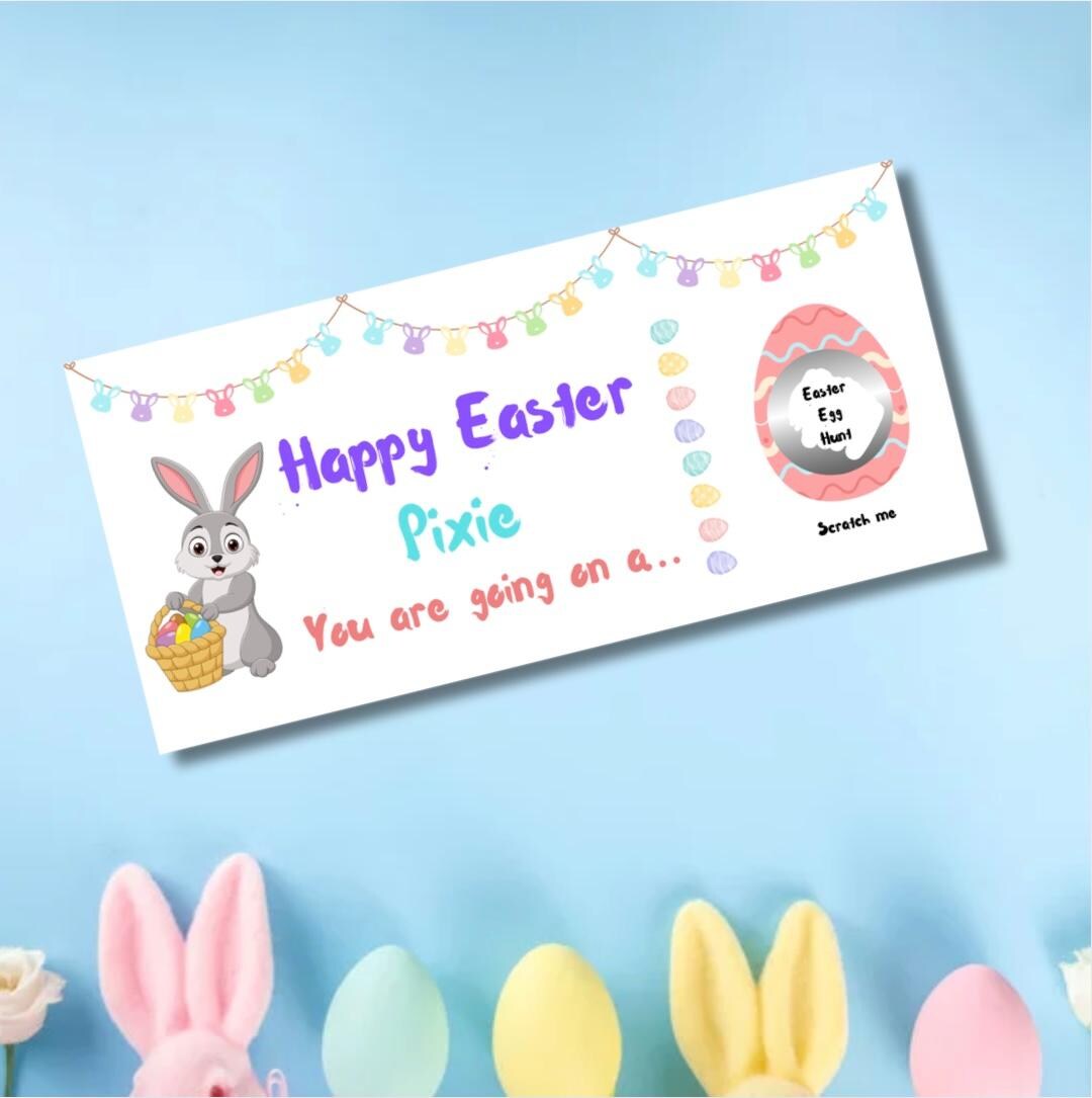 Custom Scratch Card for Easter, Easter Scratch Card, Surprise Scratch ...