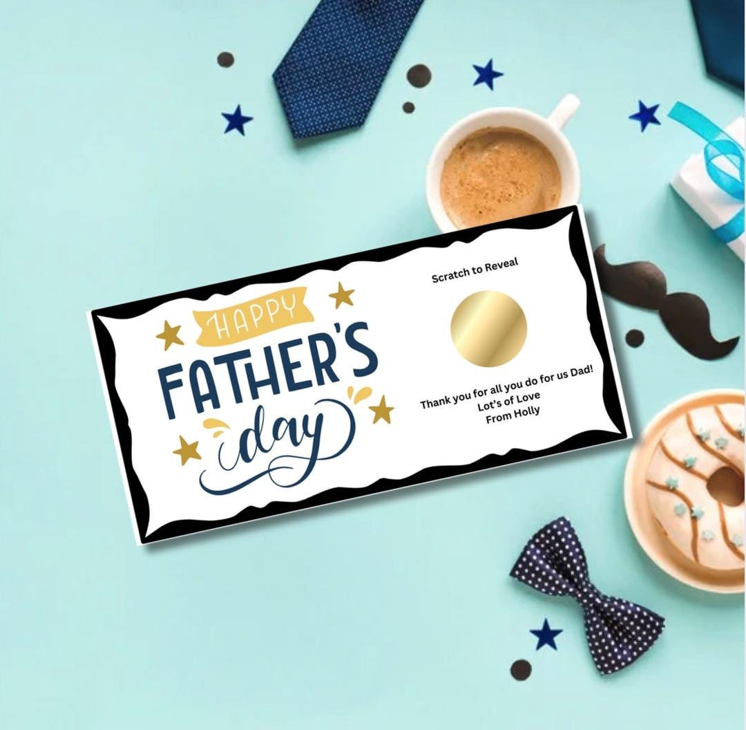 Custom Scratch Card for Father's Day, Father's Day Scratch Card ...