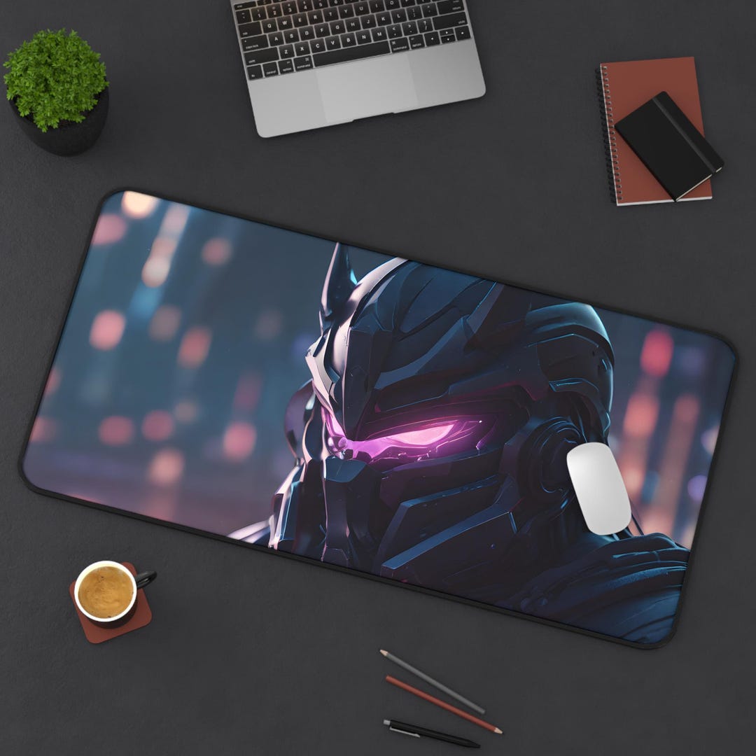 Cyborg Knight Desk Mat - Gaming Mouse Pad, Computer Desk Accessory ...