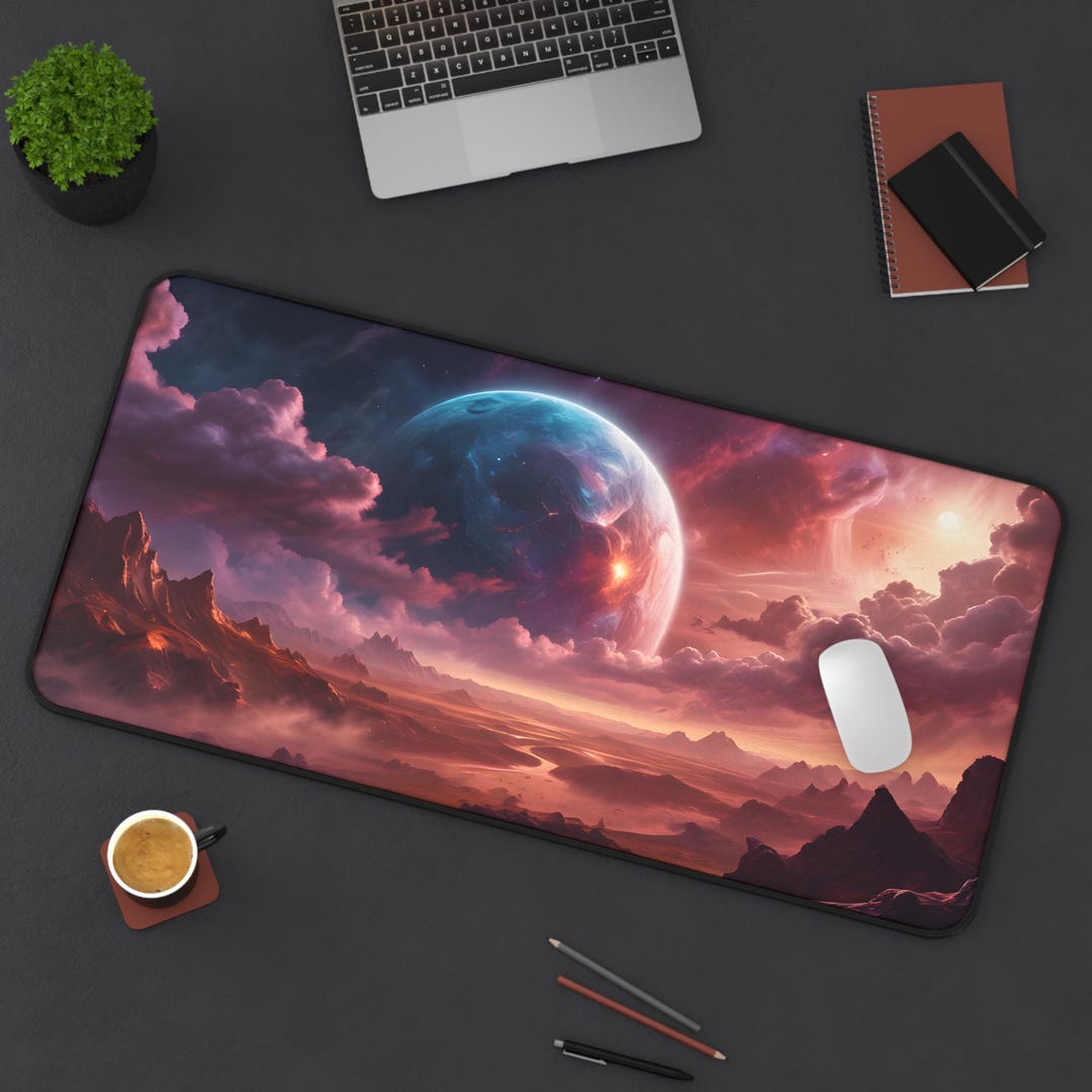 Desk Mat - Worlds, Galaxy Desk Pad, Universe Mouse Pad, Outer Space ...