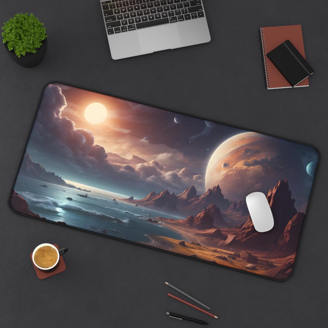 Cosmic Landscape Desk Mat - Gaming, Office Decor, Science Fiction ...