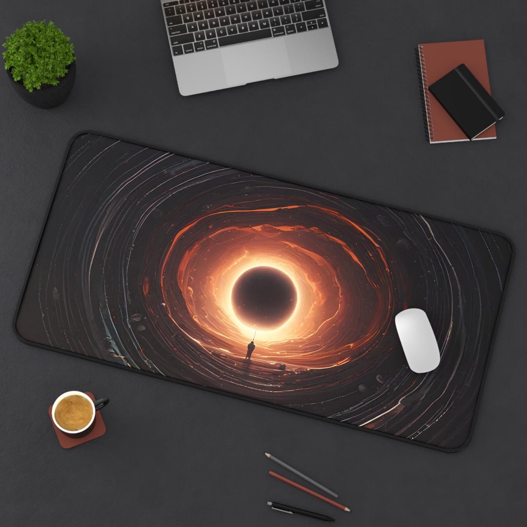 Desk Mat, Black Hole Point Horizon Space Galaxy Nebula Mouse Pad ...